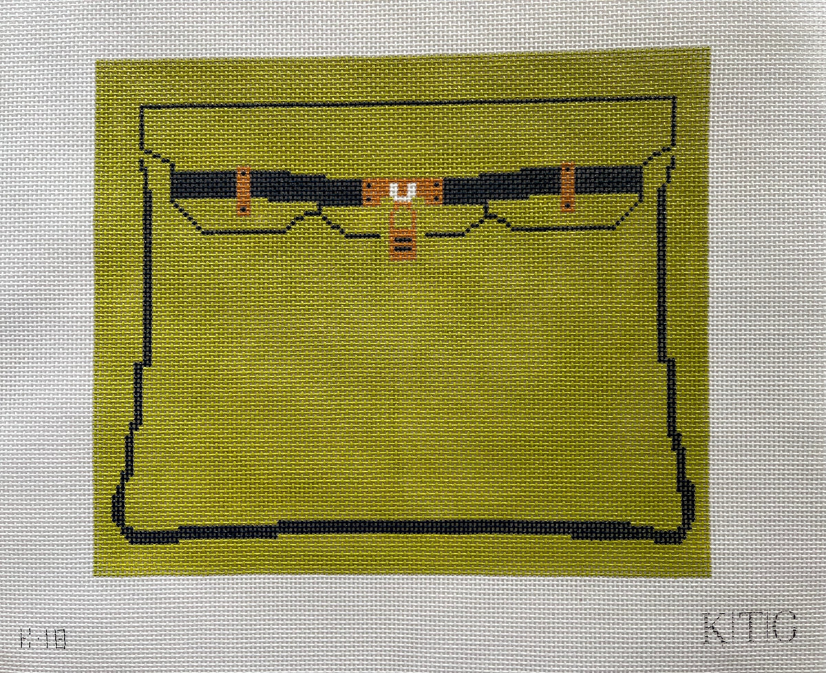 Clutch- yellow — Stitching Chicks Needlepoint