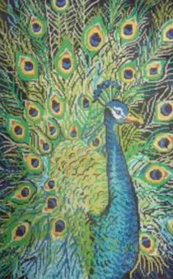 Peacock Profile — Stitching Chicks Needlepoint
