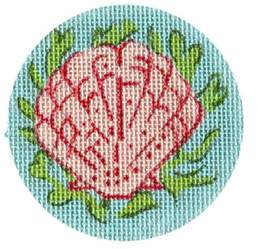 Scallop & Seaweed on Soft Caribbean — Stitching Chicks Needlepoint