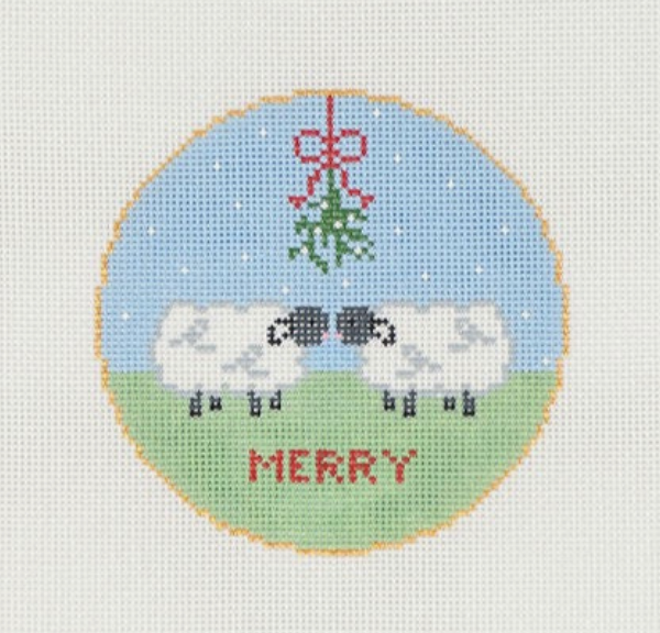Mistletoe sheep — Stitching Chicks Needlepoint