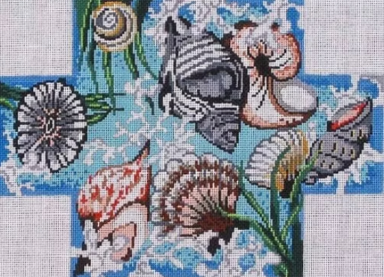Brick Cover, Seashells — Stitching Chicks Needlepoint