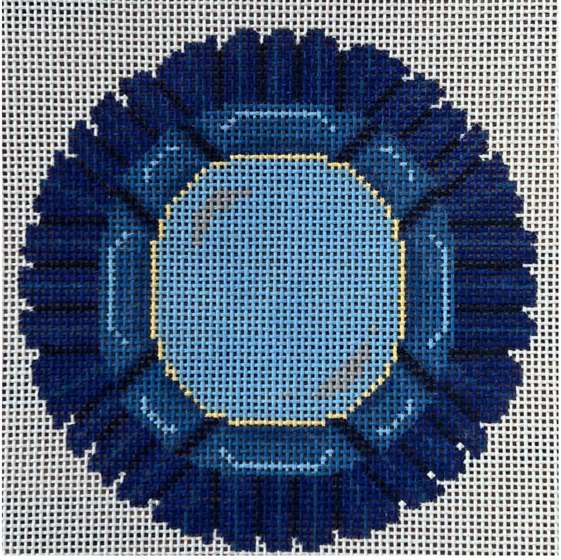 Championship Rosette - Blue — Stitching Chicks Needlepoint