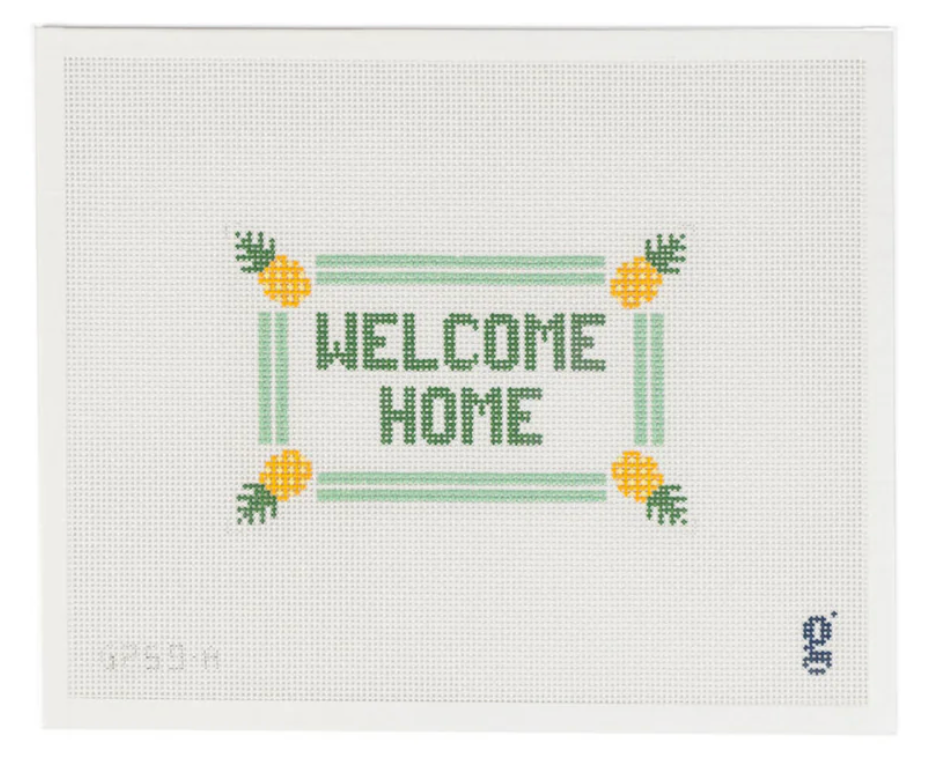 Welcome Home - Green — Stitching Chicks Needlepoint