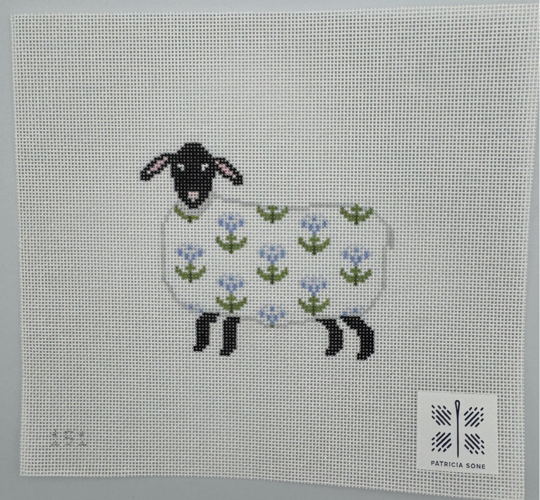 Sheep with Thistle & Stitch Guide — Stitching Chicks Needlepoint