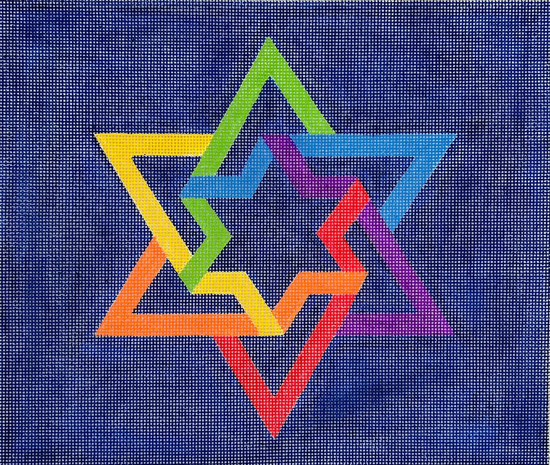 Tallis Bag – Double Interlocking Star of David – rainbow colors on dee ...