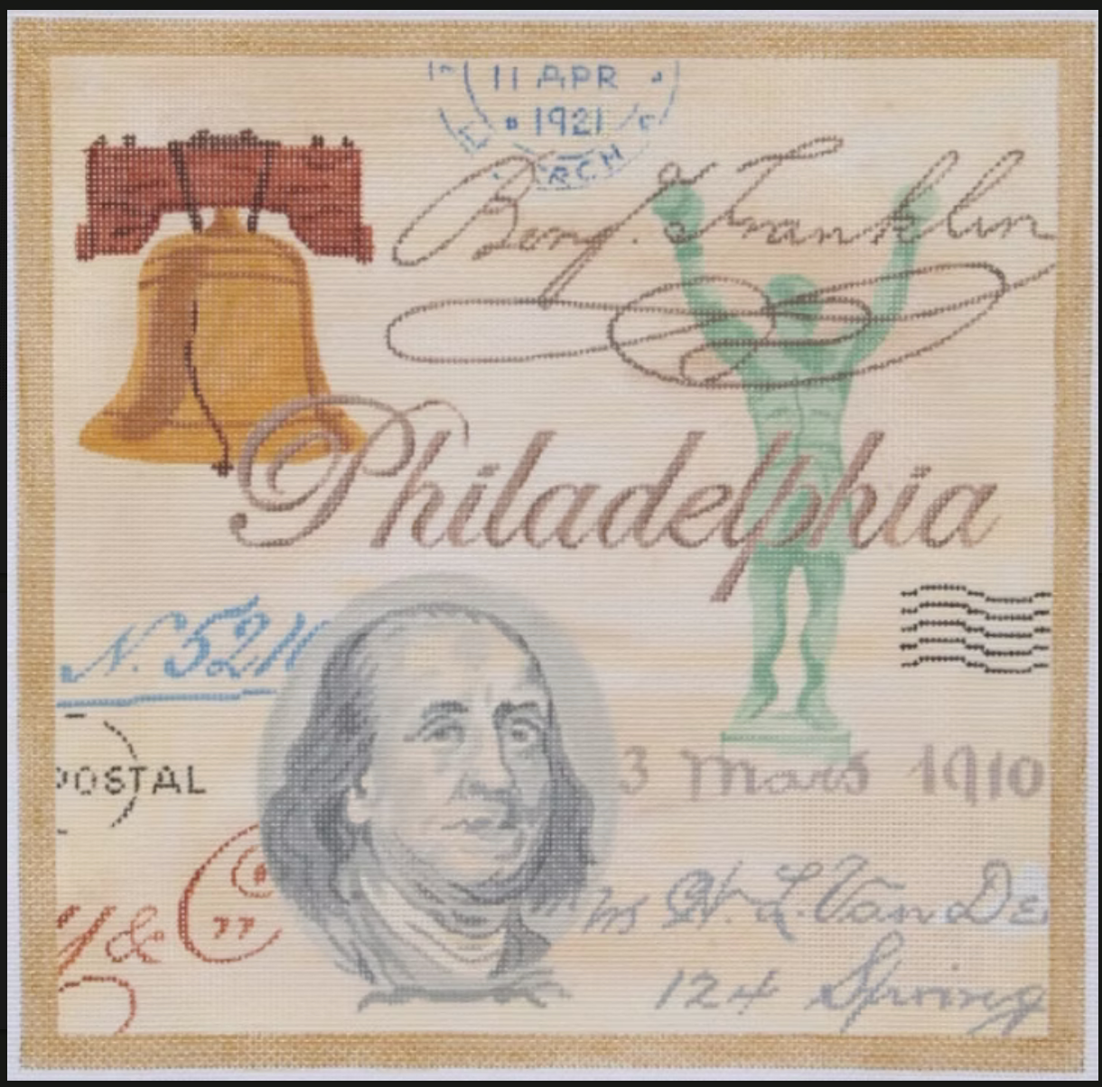 Philadelphia Collage — Stitching Chicks Needlepoint