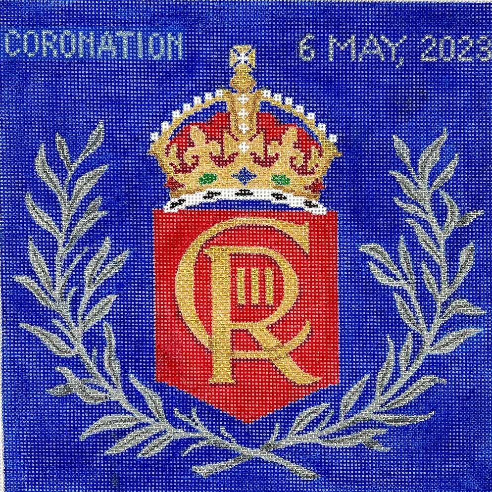 King Charles III Coronation – silver, gold & multi on royal blue ...